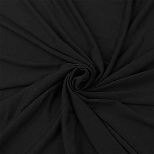 FabricLA Cotton Spandex Jersey Knit Fabric by The Yard 12OZ - 58/60" Inches (150 CM) Wide - Ultra Soft Cotton Spandex Blend - Use Our 4 Way Stretch Knit Fabric for Clothing - Black, 1 Yard