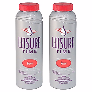 LEISURE TIME RENU2-02 Renew Non-Chlorine Shock for Spas and Hot Tubs, 2.2-Pounds, 2-Pack & A-02 Bright and Clear Clarifier for Spas and Hot Tubs (2 Pack), 1 Quart