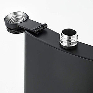 YFS 12 Oz Hip Flask for Liquor Matte Black Stainless Steel Leakproof with Funnel, Great Gift Idea Flask