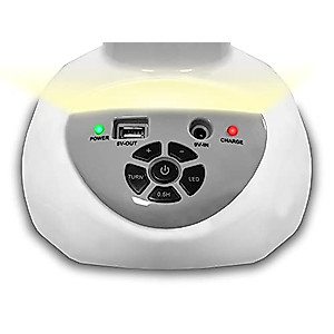 Technical Pro Portable 12 inch Rechargeable Oscillating Tabletop Fan with LED Night light and Powerbank.