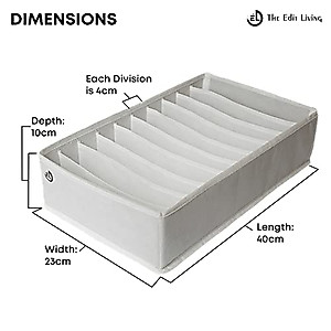 The Edit Living Drawer Organizer - Multipurpose Storage Drawer Organizers - Clothes Organizer for T-shirts, Tank Tops, Activewear - 10 Cells Storage Organizer - White - Set of 3