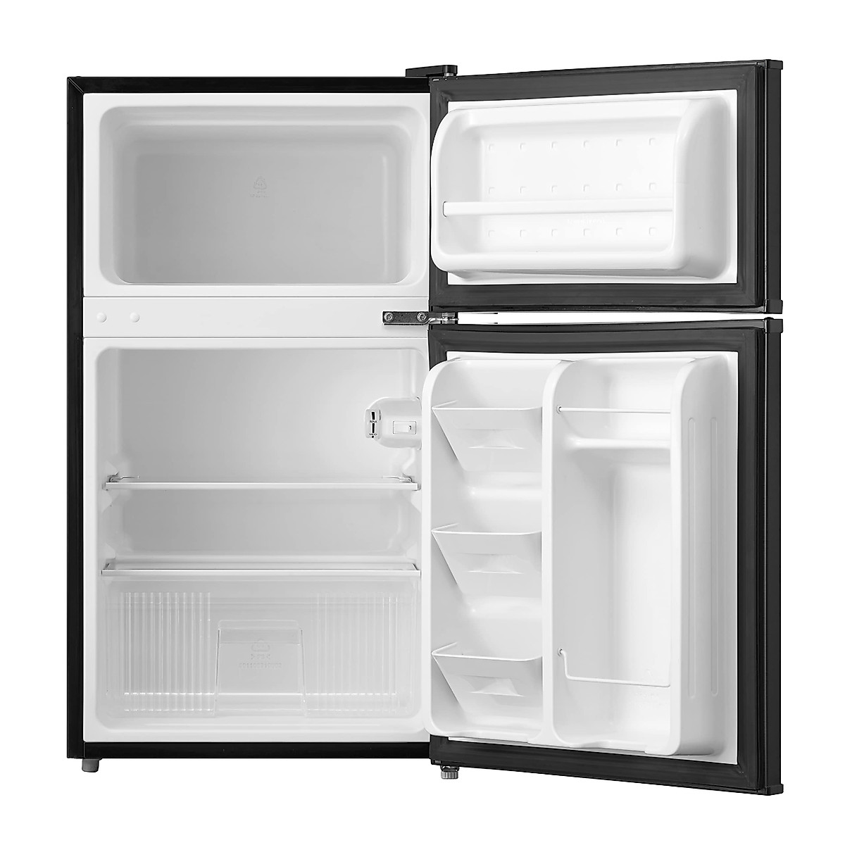 3.2 Cu Feet Two Door Compact Refrigerator with Freezer, Black