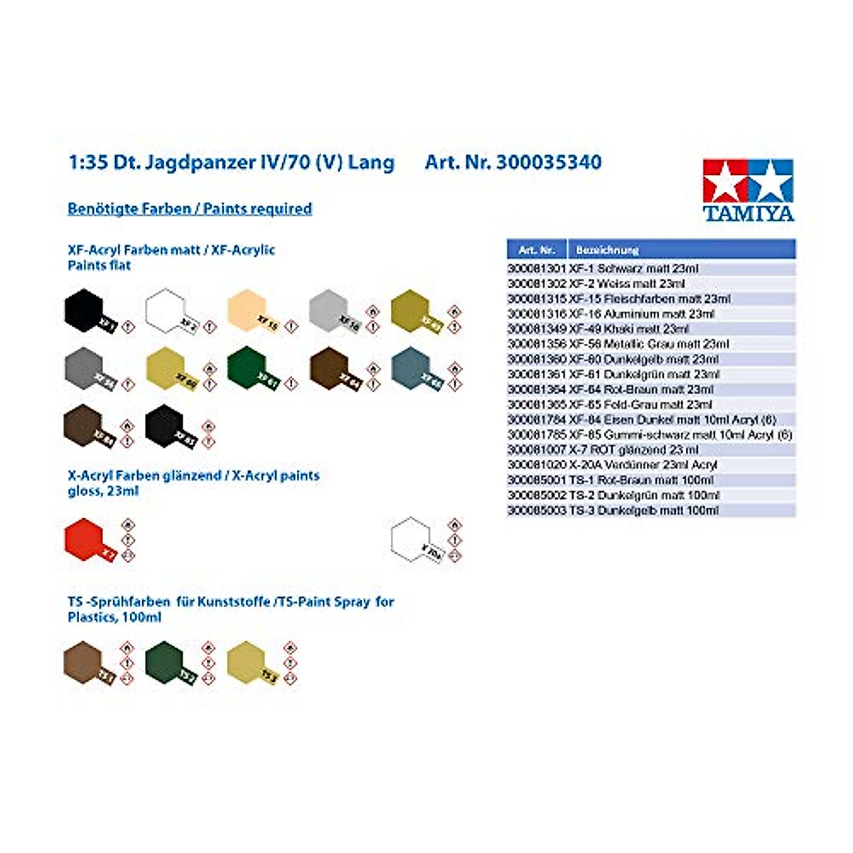 TAMIYA America, Inc 35340, 1/35 German Jagdpanzer IV/70, Lang, TAM35340