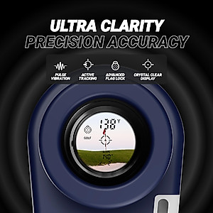 Blue Tees Golf Series 3 Max+ Golf Rangefinder with Slope Switch, 1000 Yards Range Finder, 6X Magnification Laser Rangefinder, Slope Measurement, Magnetic Strip, Flag Pole Locking with Pulse Vibration