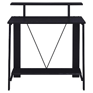 Acme Nypho Wooden 2 Shelves Writing Desk with Metal Frame in Black