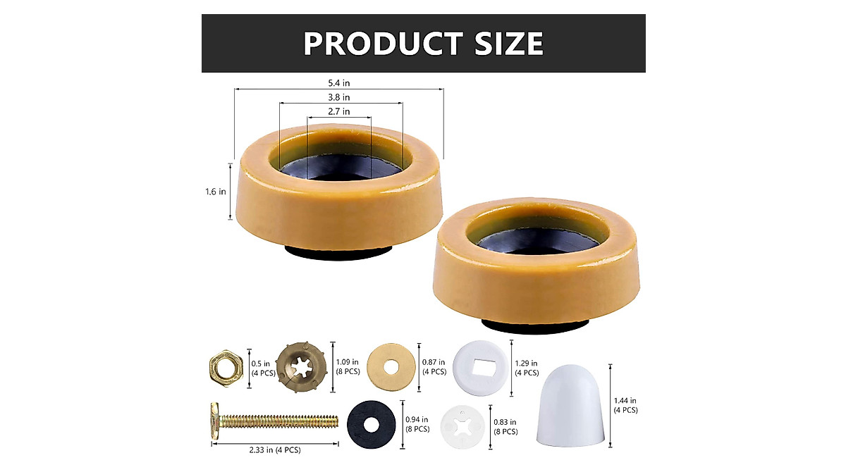 boeemi Extra Thick Wax Ring Toilet,with Flange and Bolts for ...