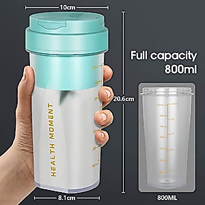 Health Moment,Tragbarer Mixer, USB – hergestellt aus BPA-freiem Tritan-Material – Fruchtkugel mit leistungsstarken 6 Klingen, angetrieben von 4440000 mAh. ( mAh. Blau)
