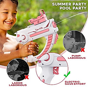 Automatic Water Gun Electric Squirt Water Blaster Guns Soaker Squirt Summer Squirt Shooter Gun Toy Water Gun for Girls Outdoor Swimming Beach Water Fighting Toys