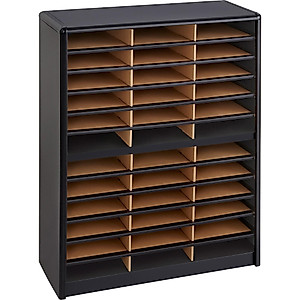 Safco Products 7121BL Value Sorter Literature Organizer, 36 Compartment, Black