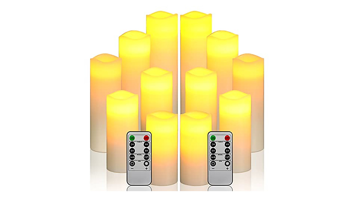 Da Flameless Candles with Remote Control Set of 12 - Safe & Realistic ...
