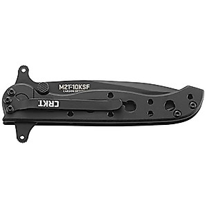 CRKT M21-10KSF EDC Folding Pocket Knife: Special Forces Everyday Carry, Black Serrated Edge Blade, Frame Lock, Dual Hilt, Stainless Steel Handle, Reversible Pocket Clip