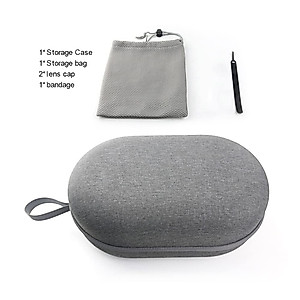 JOYSOG Hard Storage Bag Carrying case for PS5 VR2, Travel Protector Case with VR Silicone Protective Cover and Drawstring mesh bag (Grey)