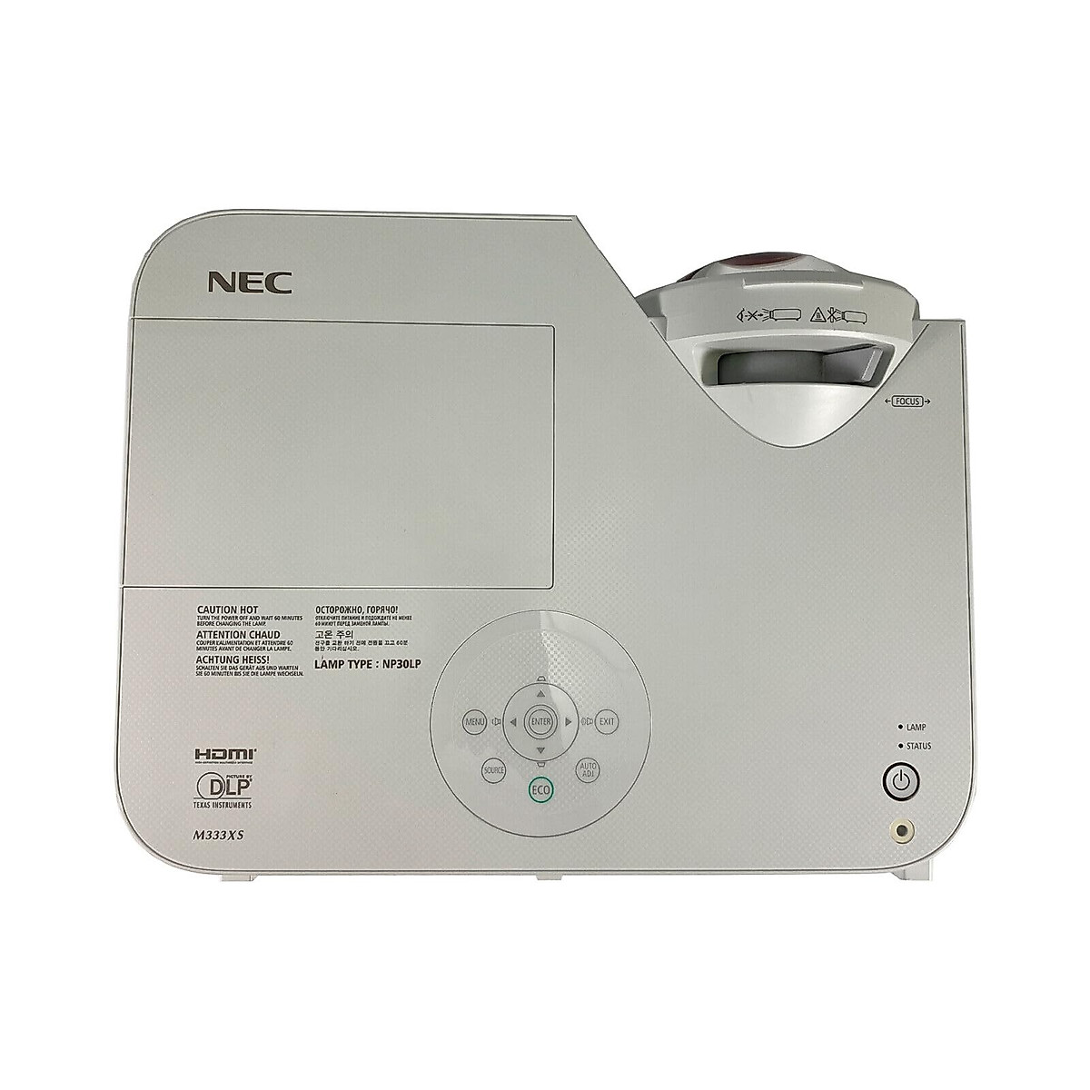 NEC M333XS DLP Projector Short-Throw NP-M333XS 3300 ANSI HD 1080p HDMI, Bundle remote Control, HDMI Cable, Power Cable
