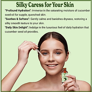 Natural Born Oils Cucumber Seed Oil. 4oz. 100% Pure and Natural, Organic, Cold-pressed, Unrefined, Moisturizer for Skin and Hair