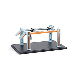 ModelToyCars Gulf Oil Auto Body Shop - Four-Post Lifts, Light Blue and Orange - Greenlight 16100B/48-1/64 Scale Diecast Accessory