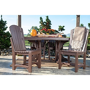 LuxCraft Poly Adirondack Dining Side Chair, Dining Height (Cedar & Black)