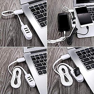 Lysee Data Cables - Multi-Function USB 3A Charger Expansion Multi-Port Converter HUB Hub for Laptop Desktop Port Splitter in Stock - (Color: White, Cable Length: 30CM)