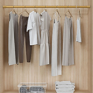 Tension Shower Curtain Rod Adjustable 47 to 56 inch - Spring Tension Shower Rod, Gold