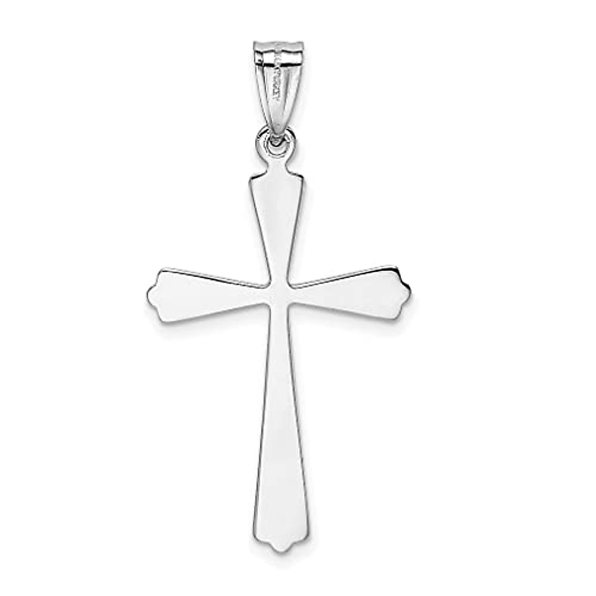 IceCarats 14K White Gold Holy Cross Necklace Religious Pendant Jesus Christ Charm Only