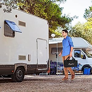 Rophor Camper Levelers, RV Leveling Blocks Ramps Kit for Travel Trailer, Include Two Curved Levelers, Two Chocks, Two Anti-Slip Mats and Carrying Bag, Up to 35,000 lbs