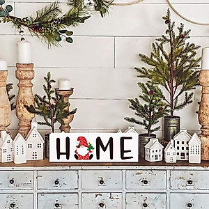 Yaaaaasss! Easter Interchangeable Home Love Sign, Seasonal Holiday Wood Decor with 12 PCS Magnet Gnome Pieces Spring Tiered Tray Decoration Double-Sided Gnome for Shelf Kitchen Housewarming Gift