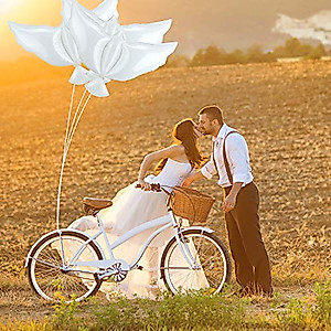 4 Pieces Peace Dove Balloons White Memorial Balloons Pigeon Bird Balloons Ceremonies Party Decorations for Wedding Funeral Birthday Engagement Party Decoration Supplies