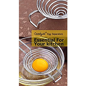 CAMKYDE Egg Separator Food Grade Stainless Steel Egg Yolk White Separation Tool （Red）
