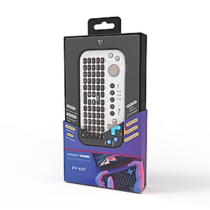 FUNDIAN Bluetooth Pocket Keyboard with Jog Mouse and Audio, White, Remote Wireless Controller Compatible with Smartphone, Laptop, Tablet, Nvidia Shield TV, Xiaomi TV Stick, Mi Box, Fire TV