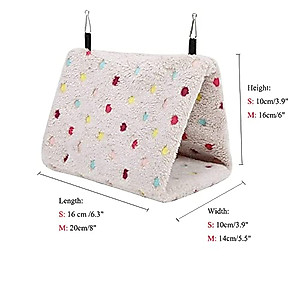 BECNBEAU Bird Bed Birds Hammock Hut for Cage Parakeet Bird Accessories Conure House Tent Budgie Shed Hanging Snuggle Cave Nest Plush for Quaker Lovebirds Cockatiels,8.7x5.5x7.1 inches