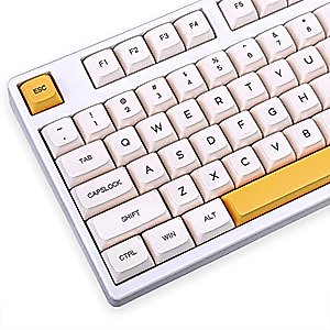 Sumgsn 140 Keys PBT Keycaps Dye-Sub XDA Profile Milk and Honey Theme for Mechanical Gaming Keyboard Cherry Gateron MX Switches (English)