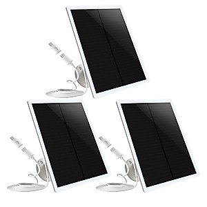 3-Pack Solar Panel Charger Fit for Eufycam 2C/2C Pro/E40/E20/2/2 Pro/E Camera Micro USB & Type C Port Charging 10FT Cable Wall Mount Weatherproof