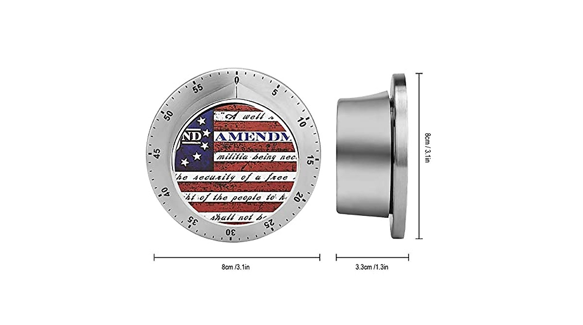 Vintage American Flag 60-Minute Wind-Up Timer for Cooking & More
