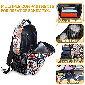 COOPASIA Cute Penguin Backpack, 16 Inch Animal Theme Bookbag with Adjustable Straps, Durable, Lightweight, Large Capacity, School Backpack for Kids Girls Boys