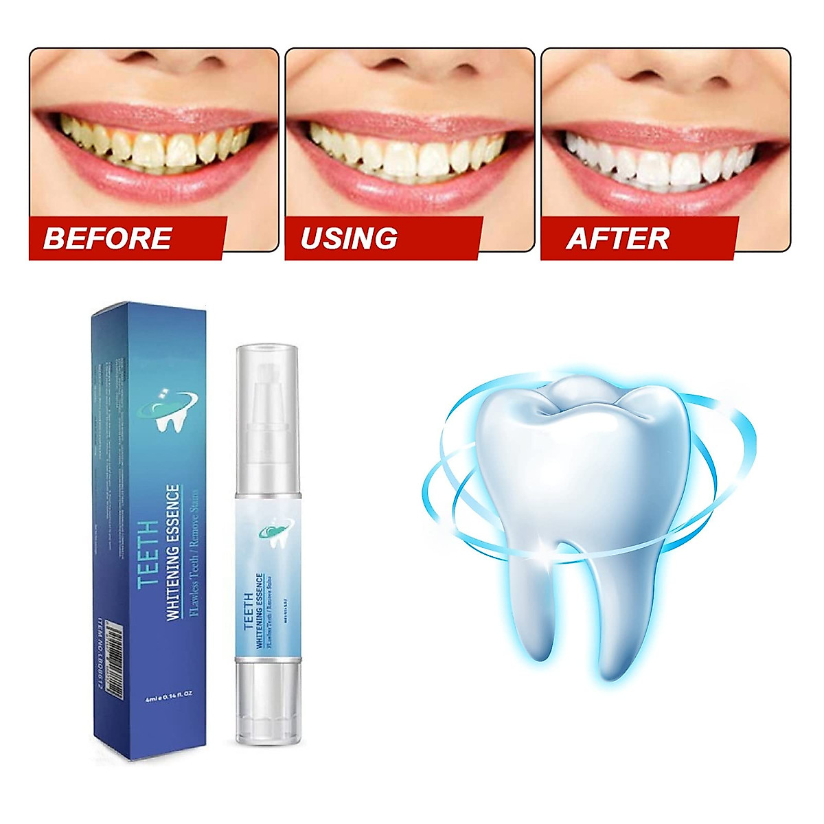 3Pcs Teeth Whitening Pen,Teeth Whitening Gel,Teeth Whitening Essence Pen,Intensive Teeth Stain Remover,Reduce Yellowing Oral Care for Women & Men.