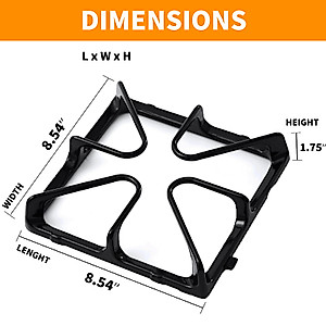 Upgraded WB31K10034 Grate Replacement Parts for GE Stove Parts Range Burner Grate, GE Cooktop Parts Cast Iron Surface Burner Grate Set, General Electric Gas Range Parts Stove Top Grate Rack 1 Pcs
