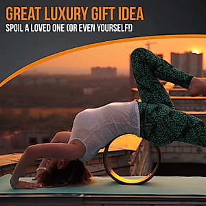 Cork Yoga Wheel, Cork Yoga Blocks - Extra Firm High Density Yoga Bricks I Natural & Eco-Friendly. Bonus eBook & Free Yoga Strap