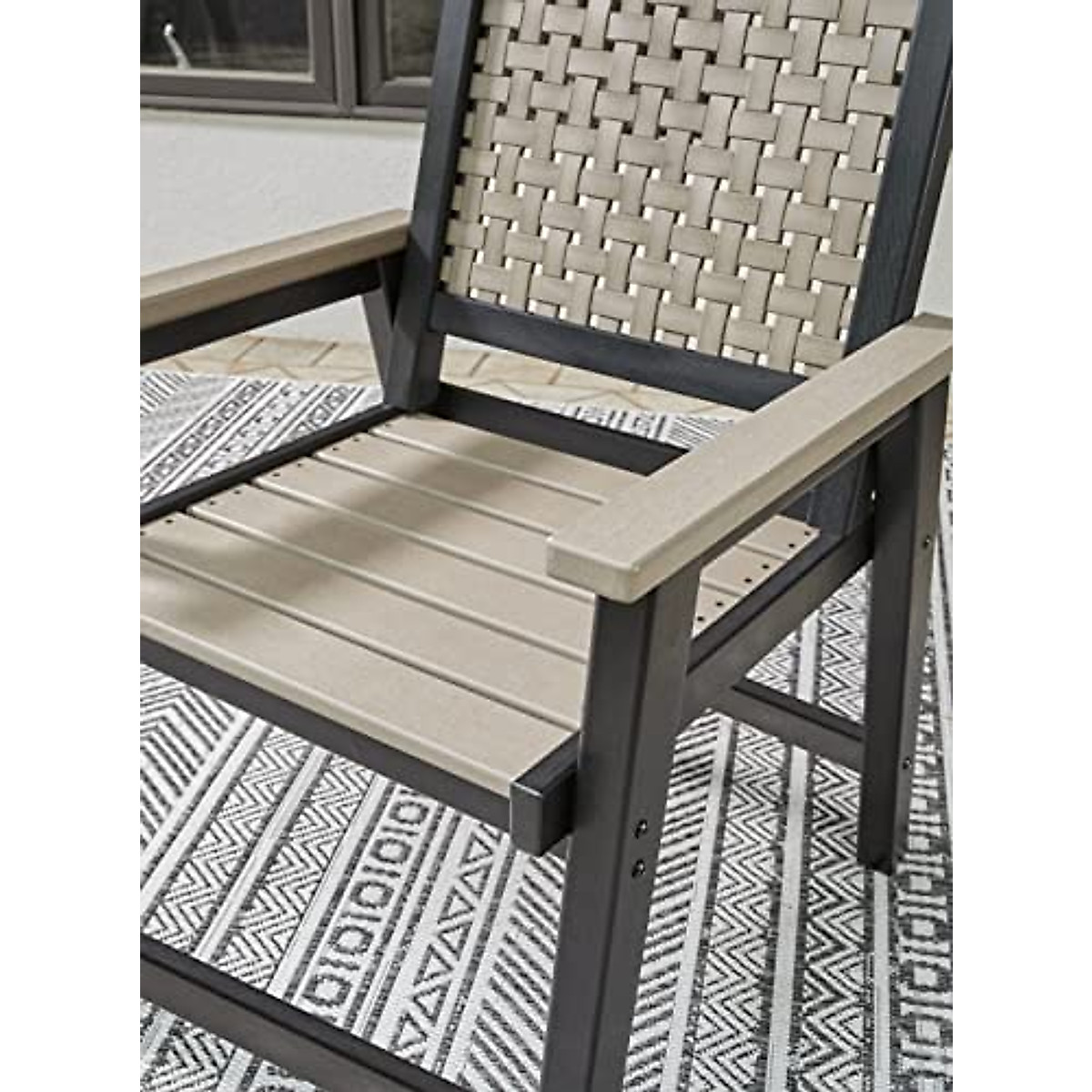 Signature Design by Ashley Mount Valley Arm Chair, 2 Count, Light Brown & Black