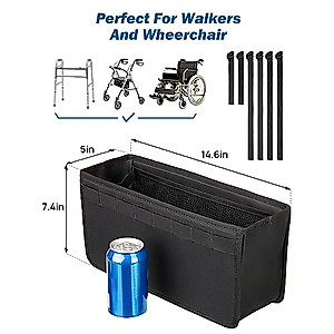 JOYTUTUS Walker Basket for Folding Walker, Basket for Walkers for Seniors,Rollator Walkers Storage Bag, Can be Installed Outside or Inside of Walker, Wheerchair