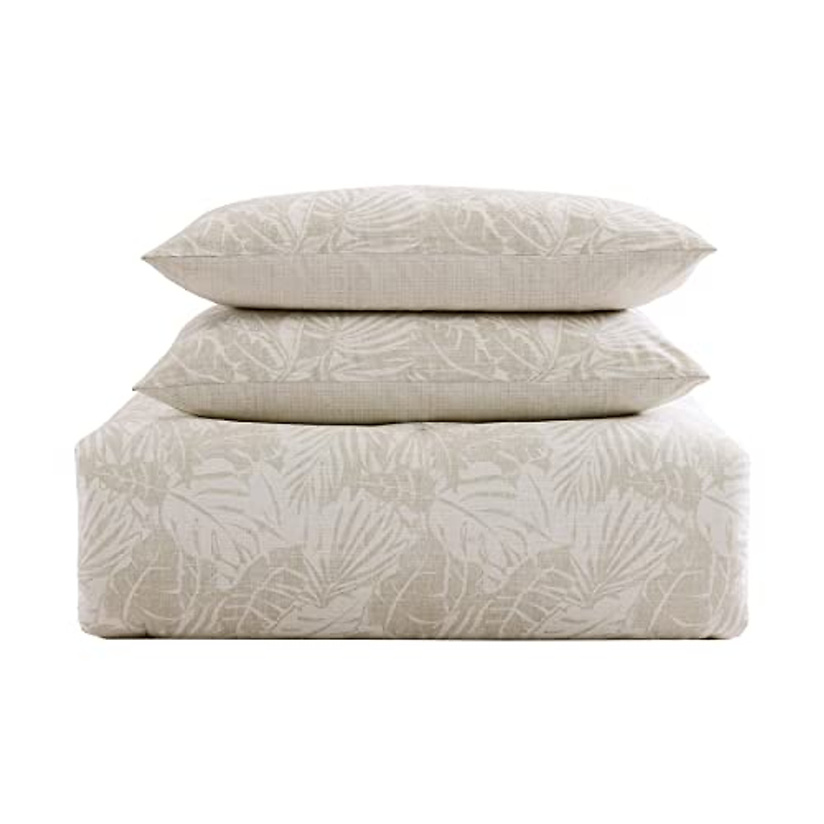 Tommy Bahama- Queen Duvet Cover Set, Reversible Cotton Bedding Set with Matching Shams, Tropical Home Décor (Costa Blanca Beige, Queen)