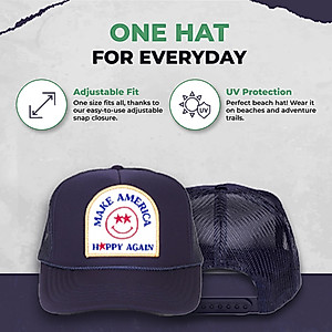 Friday Feelin' Make America Happy Again Men & Womens Trucker Hat - Mesh Snapback Baseball Caps-Navy