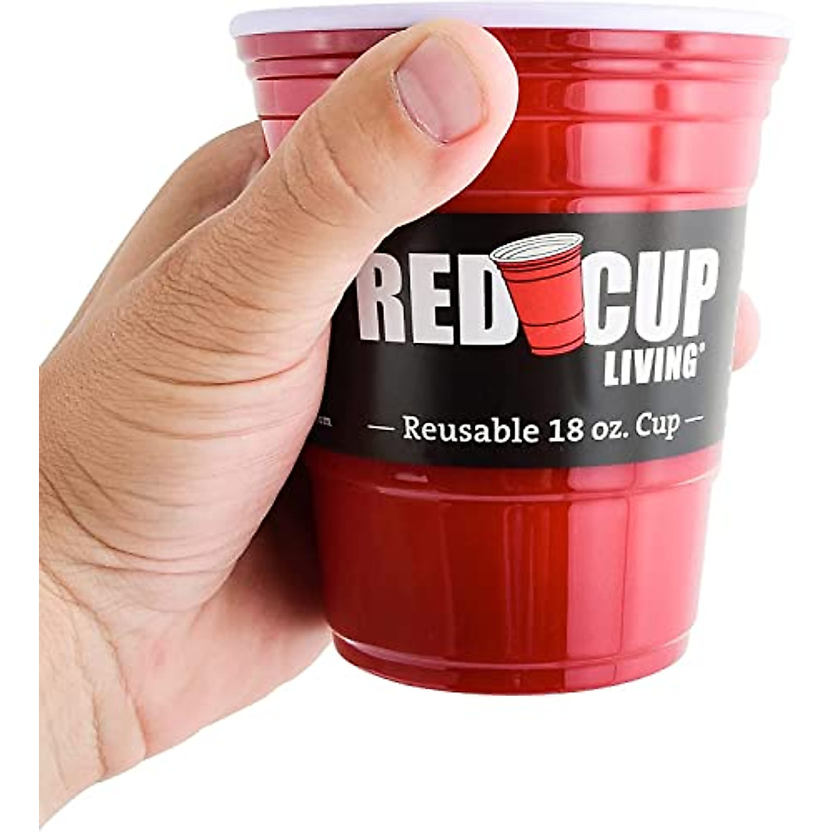 Red Cup Living Reusable Red Plastic Cups, 18 oz Cup - Set of 2 ,Party Cups