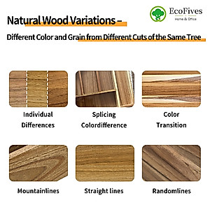 EcoFives Bamboo Silverware Organizer, Expandable Kitchen Drawer Organizer for Cutlery, Wooden Utensil Holder, Multi-Function Drawer Storage, 5-7 Compartments