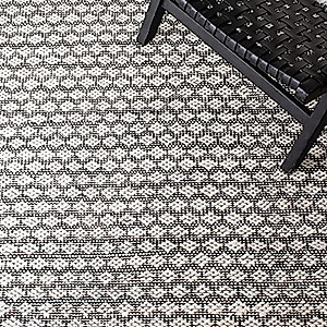 Safavieh Kilim Collection 8' x 10' Black/Ivory KLM376Z Flatweave Premium Wool Living Room Dining Bedroom Area Rug