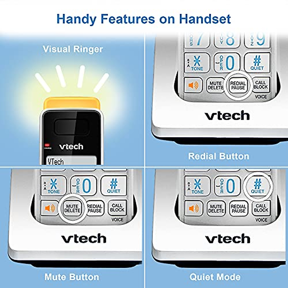 VTECH IS8121-2 Super Long Range up to 2300 Feet DECT 6.0 Bluetooth 2 Handset Cordless Phone for Home with Answering Machine, Call Blocking, Connect to Cell, Intercom and Expandable to 5 Handsets