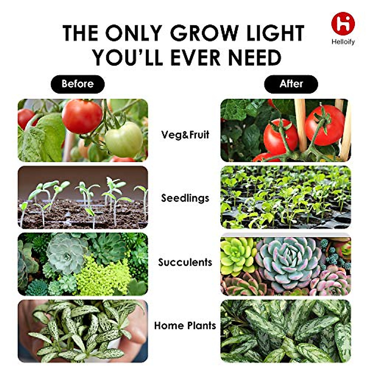 helloify A19 LED Plant Grow Light Bulb, 9W, Equivalent 100W, DIY Horticulture & Indoor Gardening, Growing Light for Indoor Plants, Flowers, Greenhouse, 2 Count, White and Red spectrum(Pink)