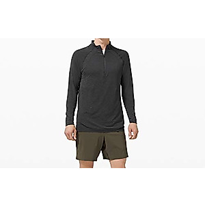 Lululemon Athletica Mens Metal Vent Tech 12 Zip Long Sleeve Shirt (Deep Coal, M),Medium