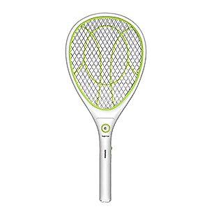 Night Cat Bug Zapper Racket Electric Fly Swatter Racquet Electronic Mosquito Killer with USB Charging LED Lighting Double Layer Protection Detachable Handle