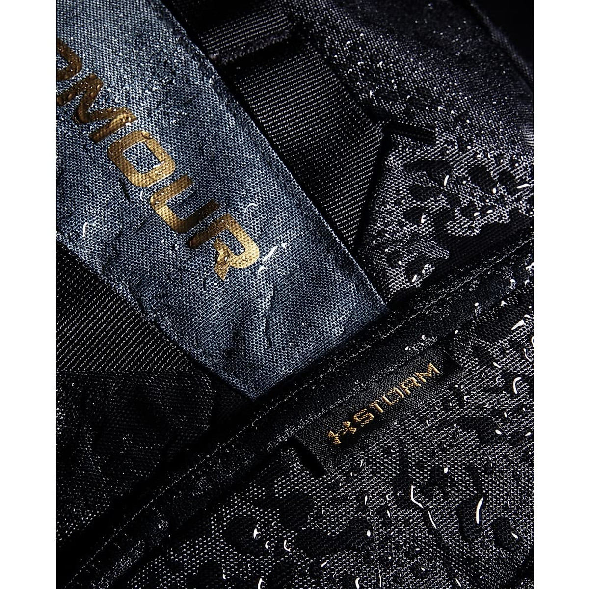 Under Armour unisex-adult Hustle 5.0 Backpack , Black (004)/Metallic Gold Luster , One Size Fits All