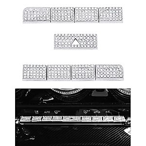1797 for Mercedes Benz Accessories 2020-2022 CLA GLA GLB GLE GLS A-Class Bling AC Button Covers Air Conditioning Control Switch Caps Crystal Silver 9Pcs/Set