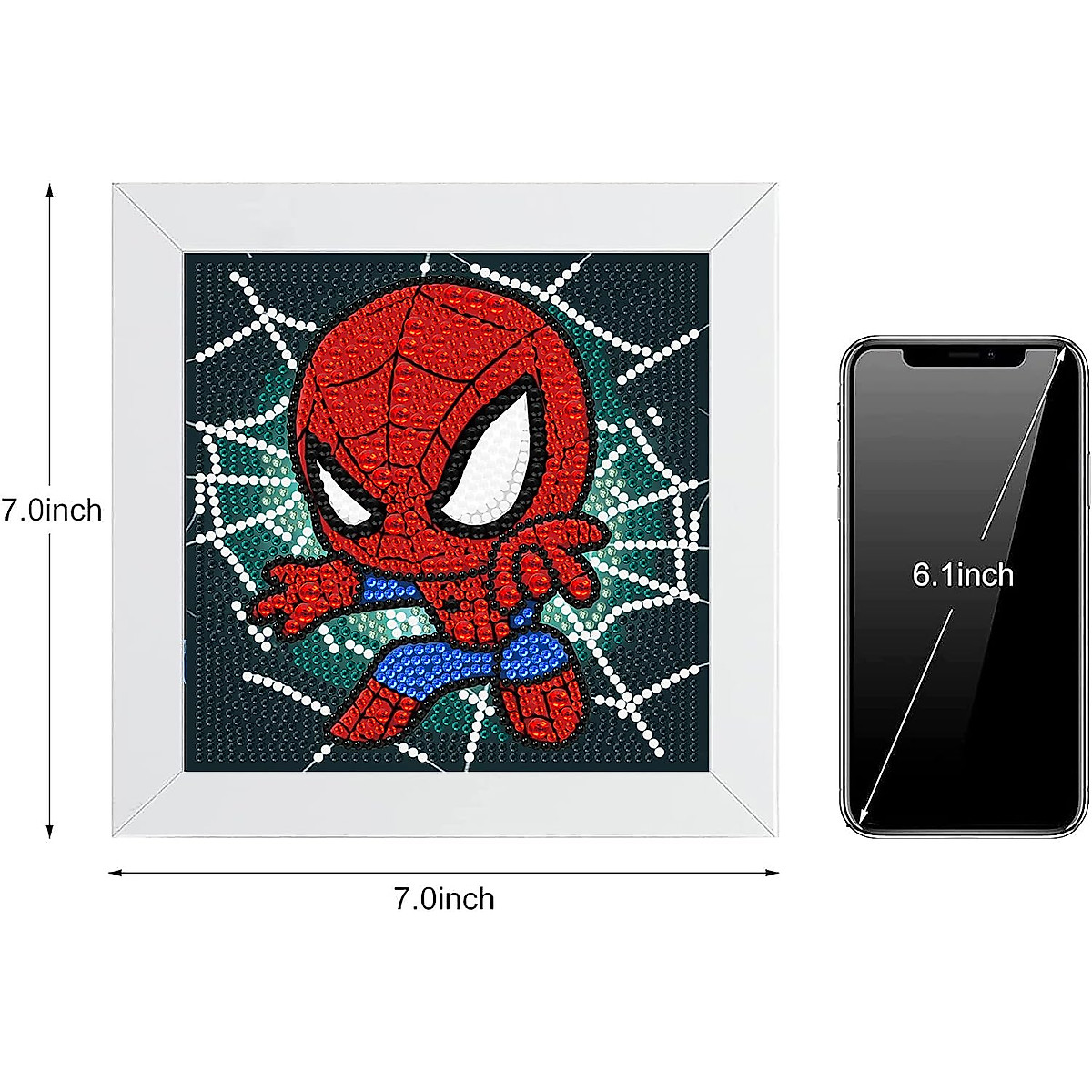 Cartoon Diamond Art Painting Kits for Kids with Frame,Cartoon Diamond Art for Kids Ages 4-8-12,Easy Kids Gem Art Kit with Beautiful Package for Gift Home Wall Decor(7x7inch)